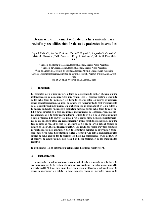 (PDF) Desarrollo e implementación de una herramienta para revisión y ...