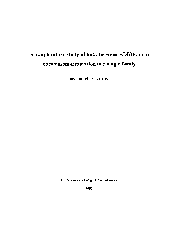(PDF) An exploratory study of links between ADHD and a chromosomal ...