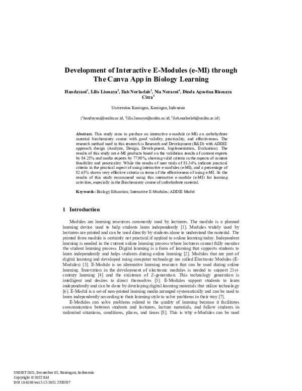 (PDF) Development of Interactive E-Modules (e-MI) through The Canva App ...