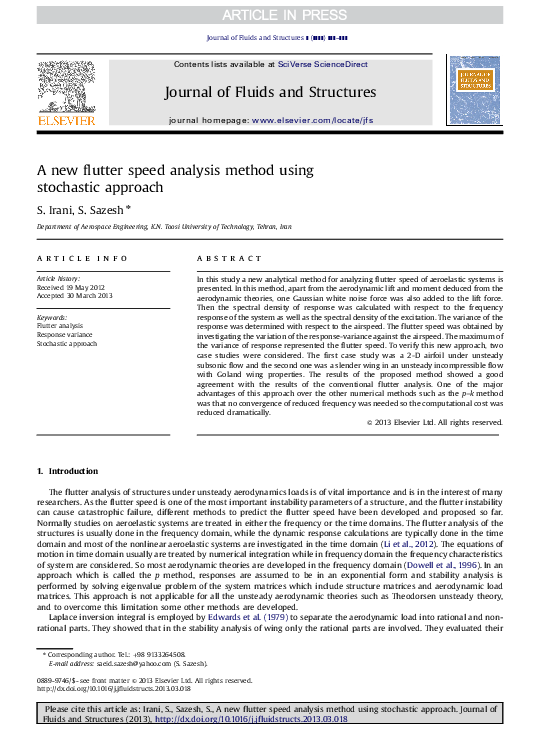 (PDF) A new flutter speed analysis method using stochastic approach