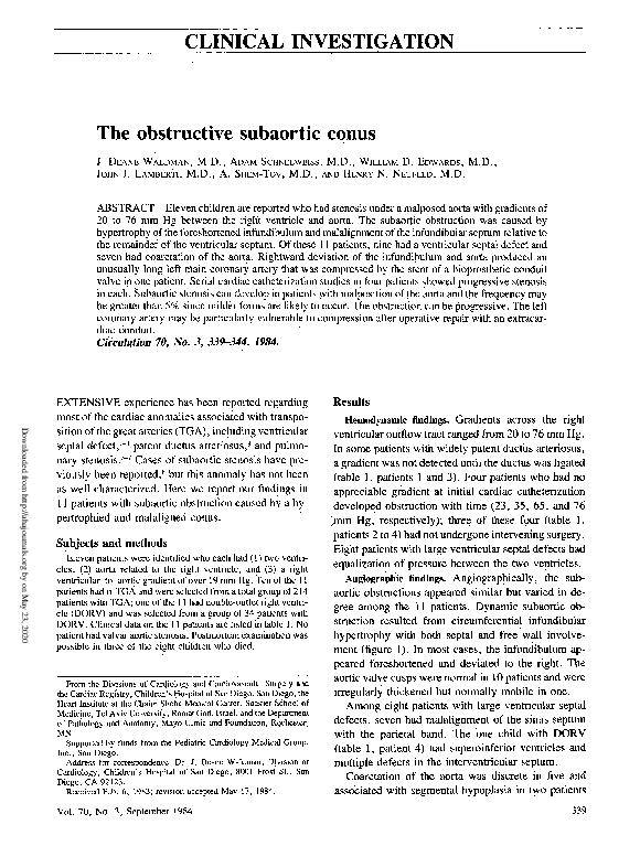 (PDF) The obstructive subaortic conus | John Lamberti - Academia.edu