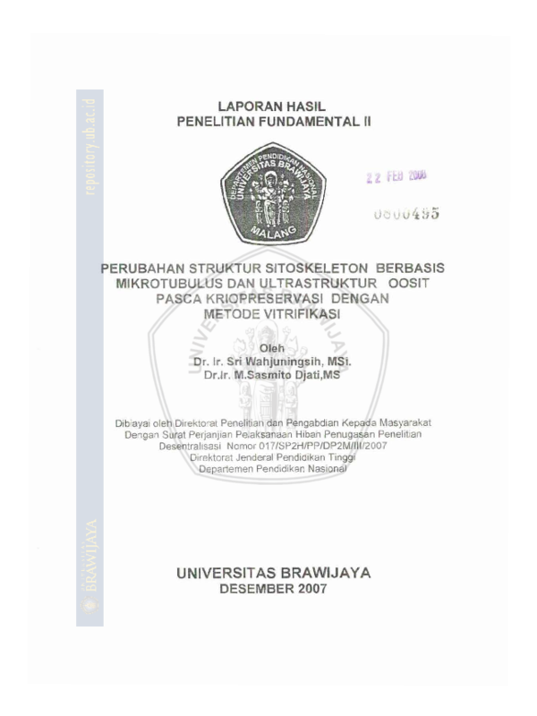 (PDF) Perubahan Struktur Sitoskeleton Berbasis Mikrotubulus dan ...
