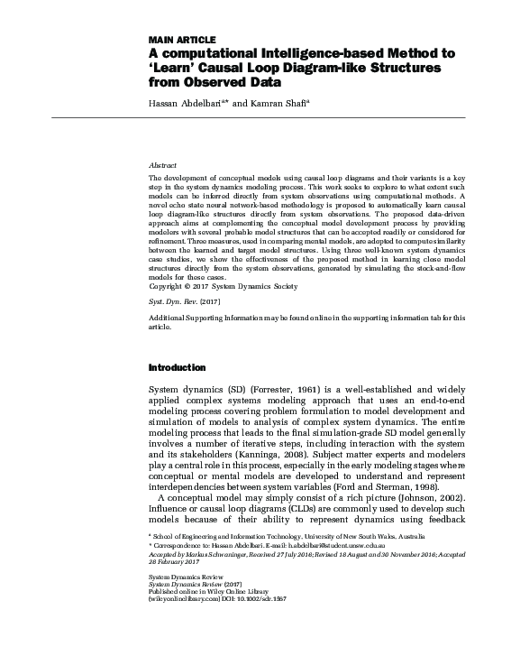 (PDF) A computational Intelligence-based Method to ‘Learn’ Causal Loop ...