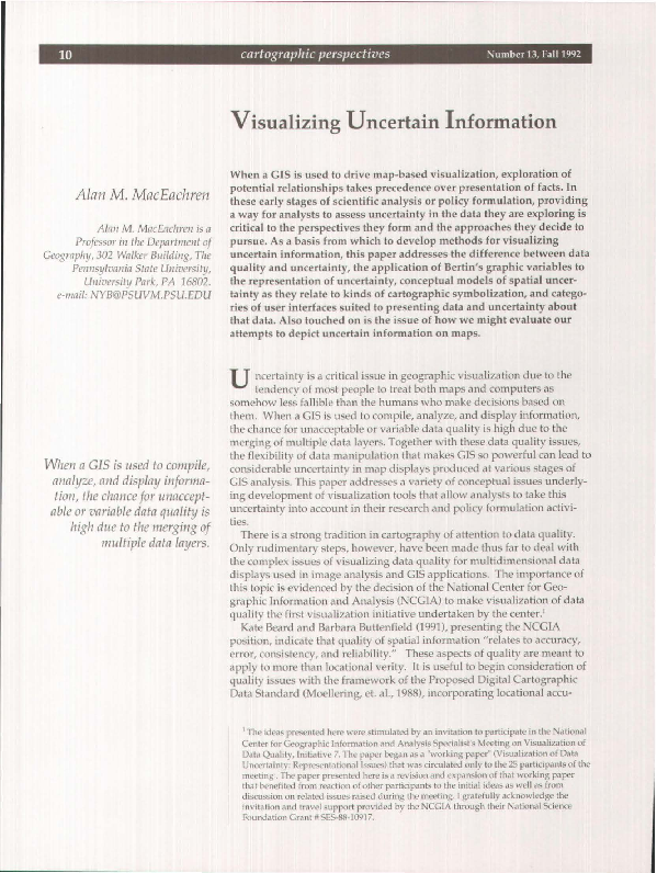 (PDF) Visualizing Uncertain Information