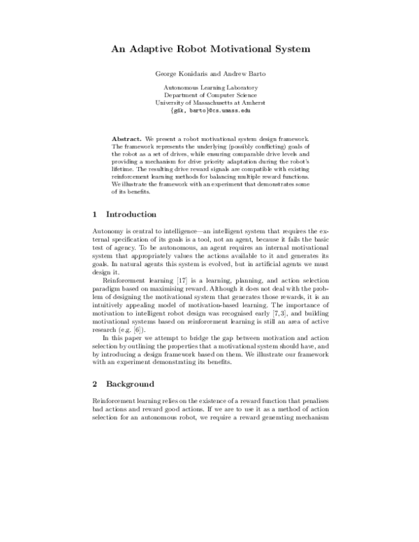 (PDF) An Adaptive Robot Motivational System | Andrew Barto - Academia.edu