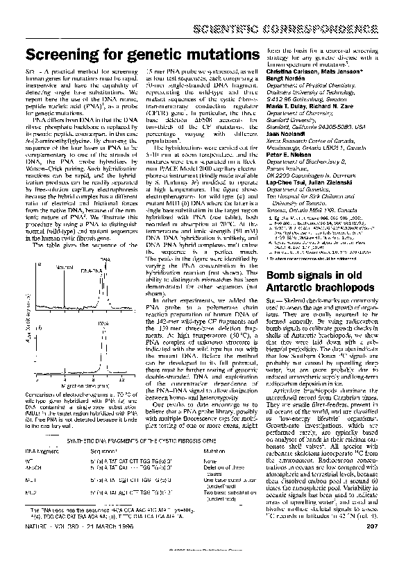 (PDF) Screening for genetic mutations