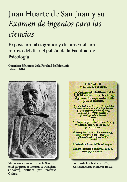 (PDF) Juan Huarte de San Juan y su Examen de ingenios para las ciencias