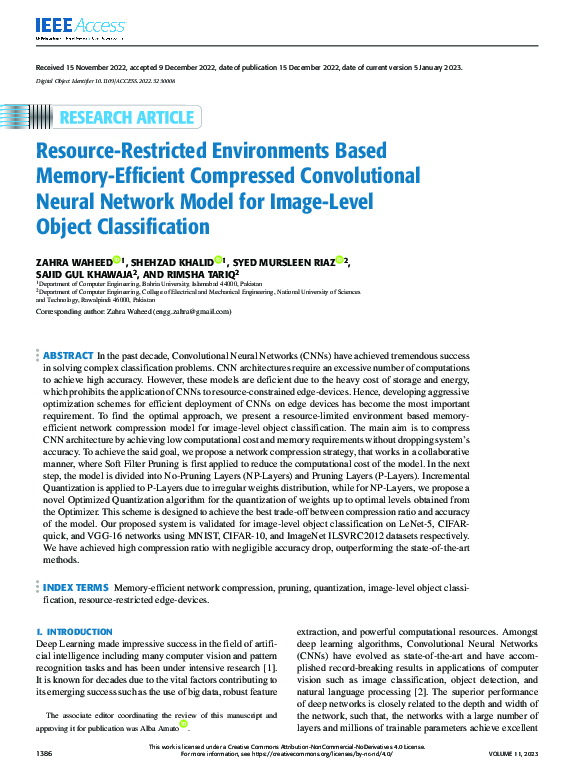 (PDF) Resource-Restricted Environments Based Memory-Efficient Compressed Convolutional Neural ...
