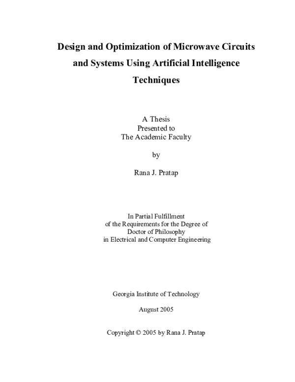 Pdf Design And Optimization Of Microwave Circuits And Systems Using Artificial Intelligence