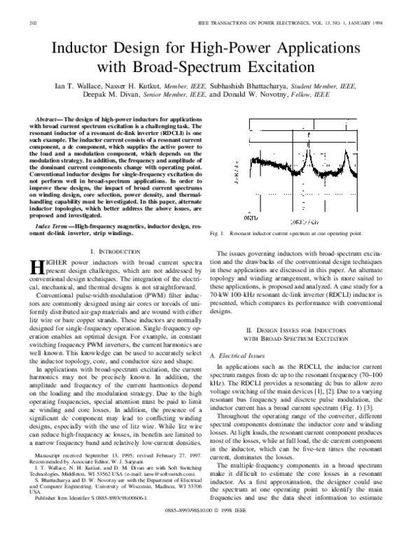 (PDF) Inductor design for high-power applications with broad-spectrum ...