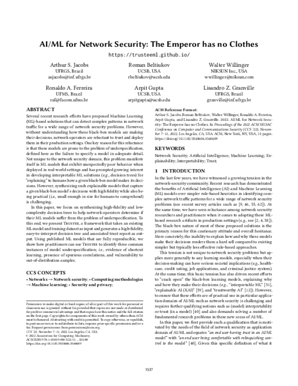 Pdf Ai Ml For Network Security Ronaldo Alves Ferreira
