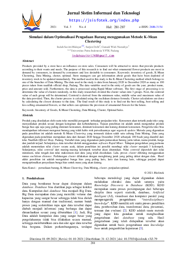 (PDF) Simulasi dalam Optimalisasi Pengadaan Barang menggunakan Metode K ...