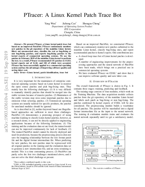 Pdf Ptracer A Linux Kernel Patch Trace Bot 