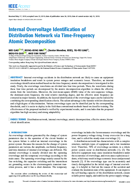 (PDF) Time-Frequency Method for Overvoltage Detection