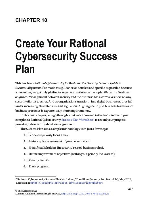 (PDF) Create Your Rational Cybersecurity Success Plan