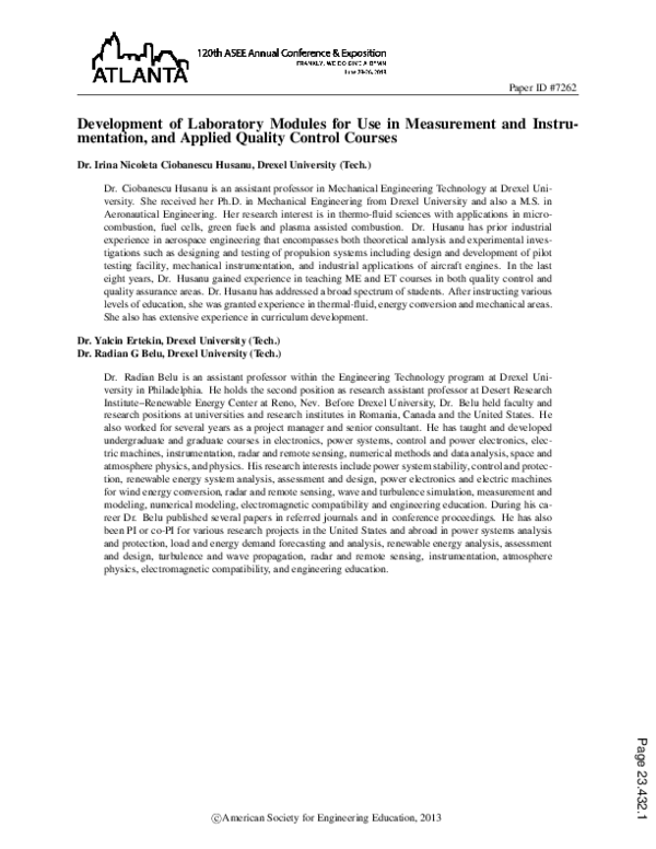 (PDF) Development of Laboratory Modules for Use in Measurement and ...