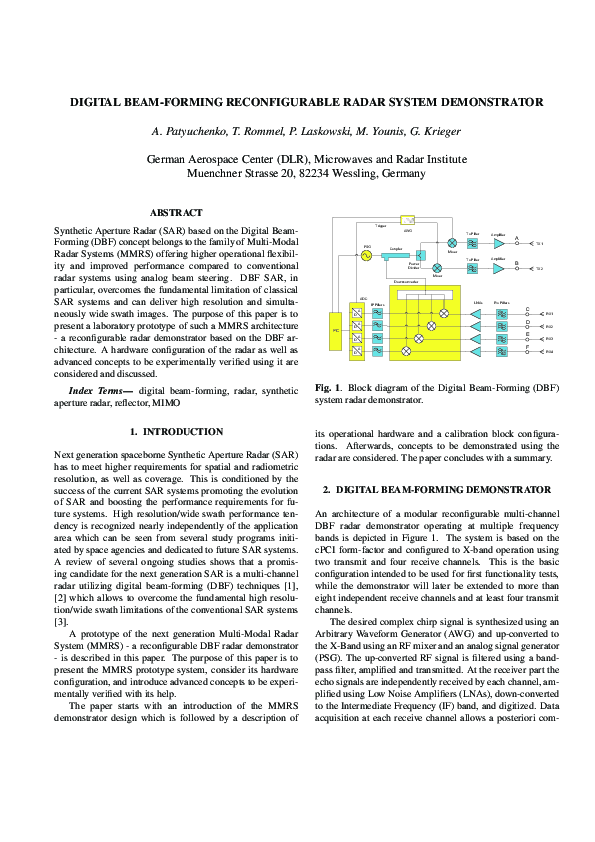 (PDF) Reconfigurable DBF Radar System Prototype