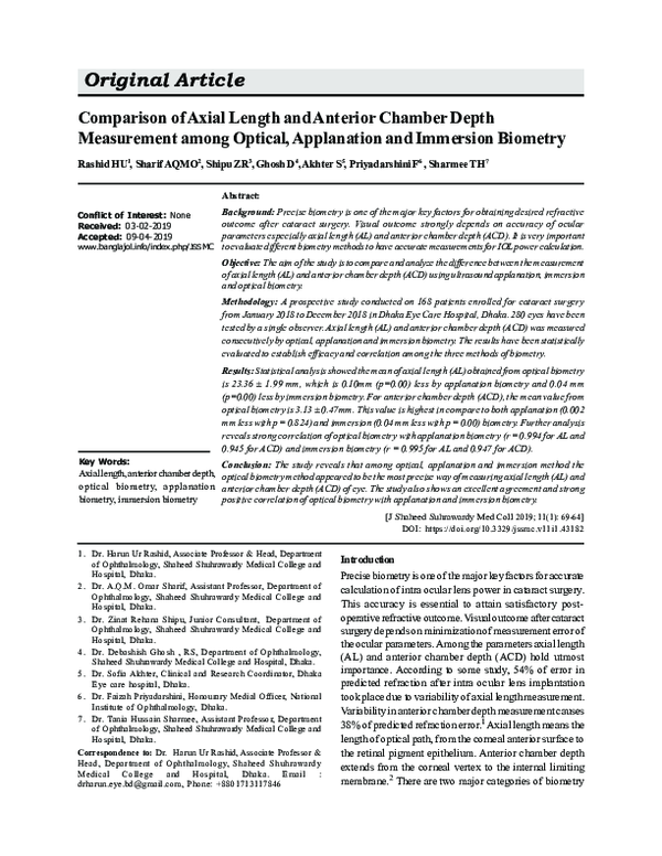 (PDF) Comparison of Axial Length and Anterior Chamber Depth Measurement ...