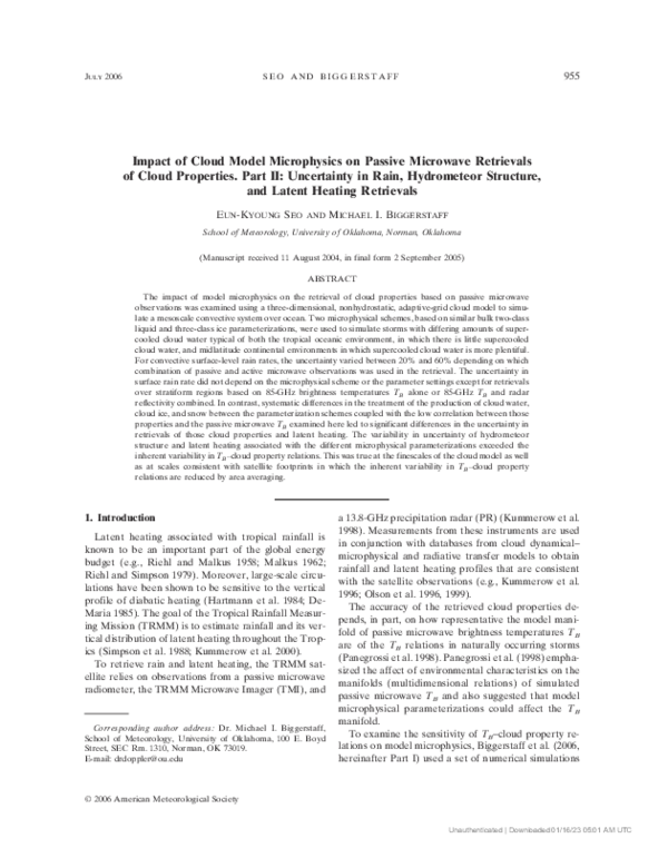 (PDF) Impact of Cloud Model Microphysics on Passive Microwave Retrievals of Cloud Properties ...