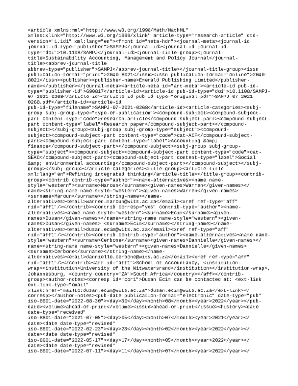 Refining integrated thinking