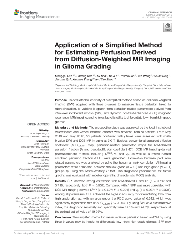 (PDF) Application of a Simplified Method for Estimating Perfusion ...