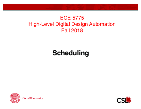 Pdf Scheduling In High Level Synthesis 