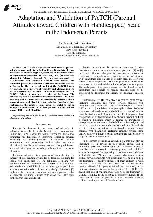 (PDF) Adaptation and Validation of PATCH (Parental Attitudes toward ...