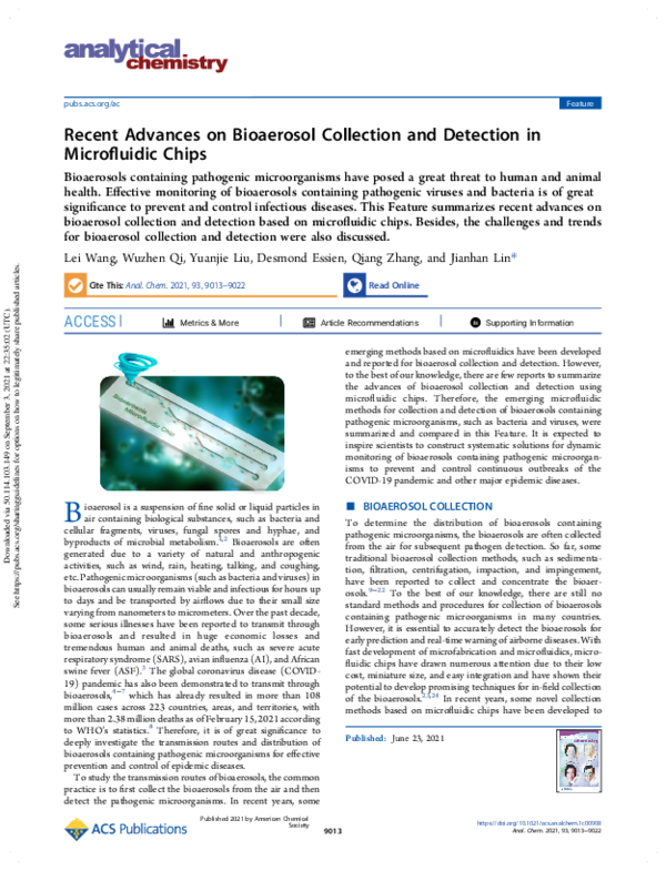 (PDF) Recent Advances on Bioaerosol Collection and Detection in ...