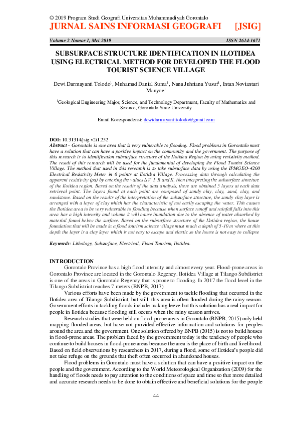 (PDF) Identification and monitoring of subsurface structure of tunnel using electromagnetic method