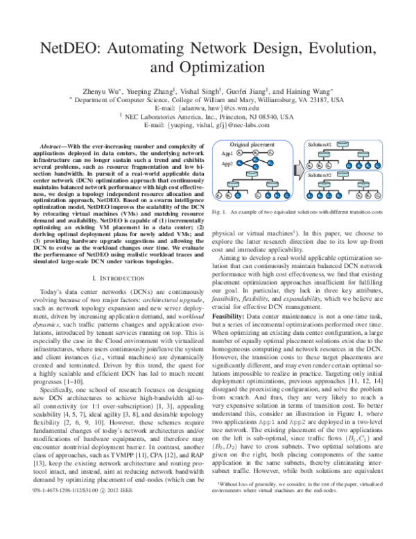 (PDF) NetDEO: Automating network design, evolution, and optimization