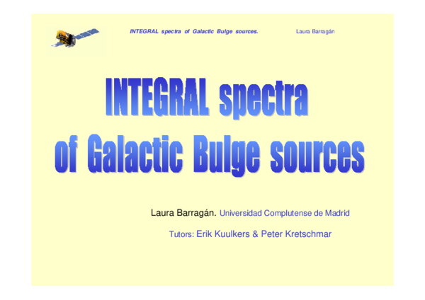 (PDF) INTEGRAL spectra of Galactic Bulge sources