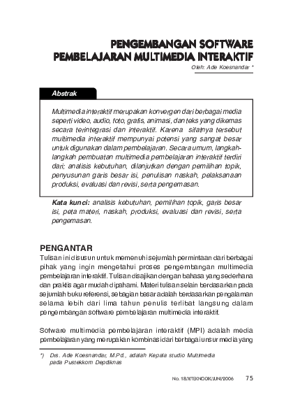 (PDF) Pengembangan Software Pembelajaran Multimedia Interaktif