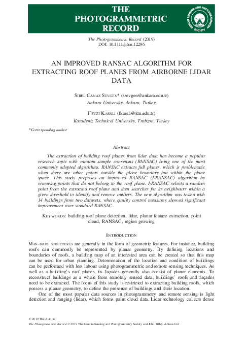(PDF) An improved RANSAC algorithm for extracting roof planes from ...