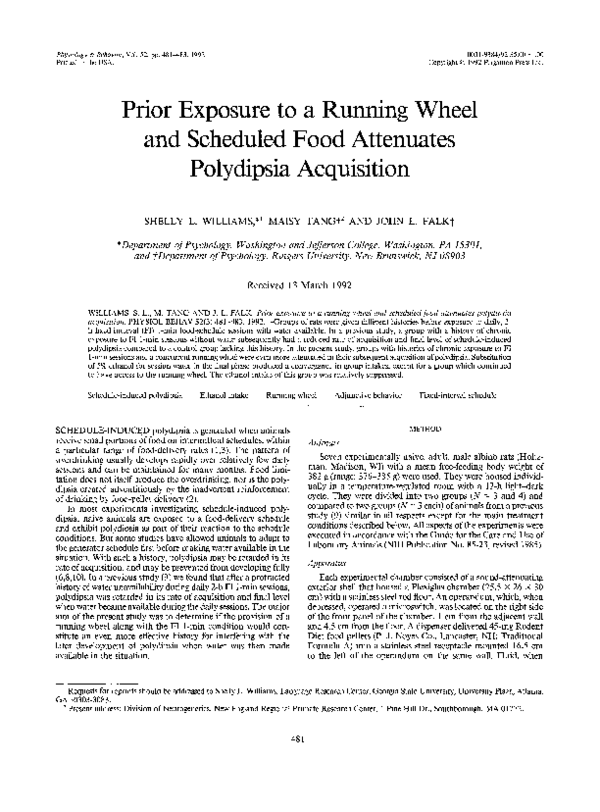 (PDF) Prior exposure to a running wheel and scheduled food attenuates ...