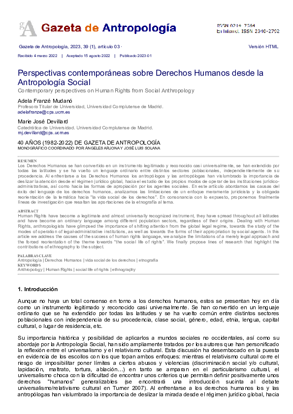 (PDF) Perspectivas contemporáneas sobre Derechos Humanos desde la ...
