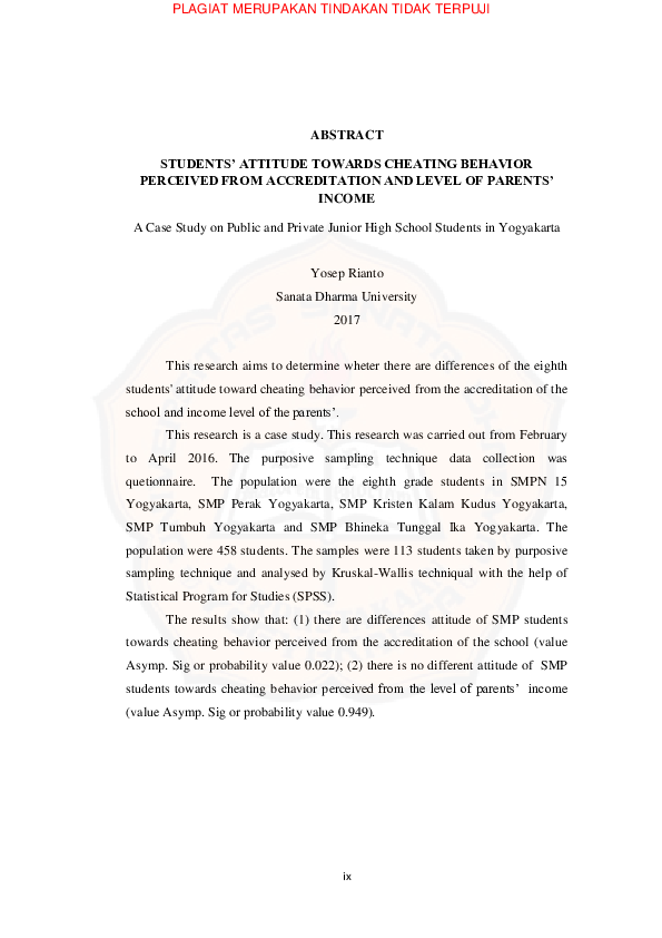 (PDF) Sikap siswa terhadap perilaku menyontek ditinjau dari akreditasi ...