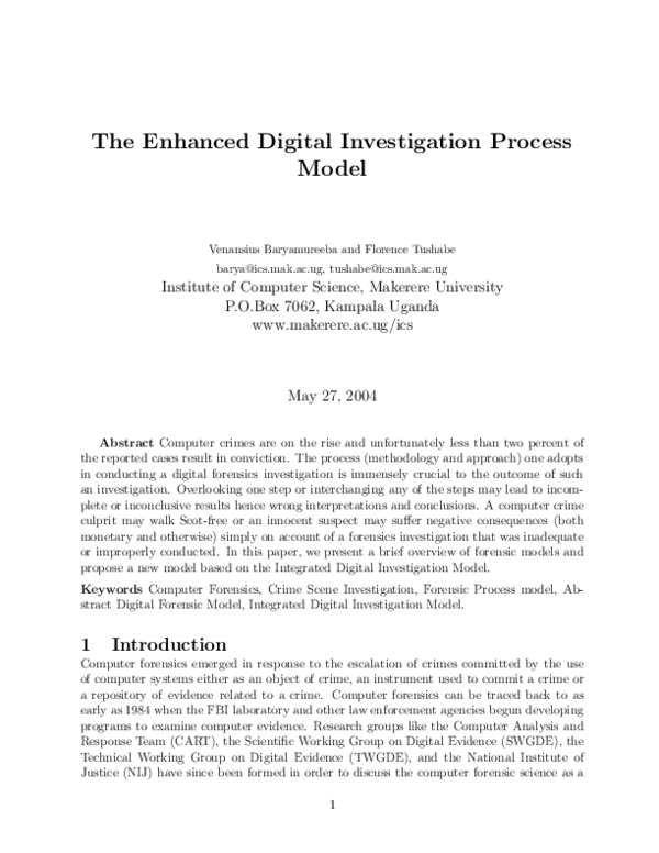 (PDF) The Enhanced Digital Investigation Process Model