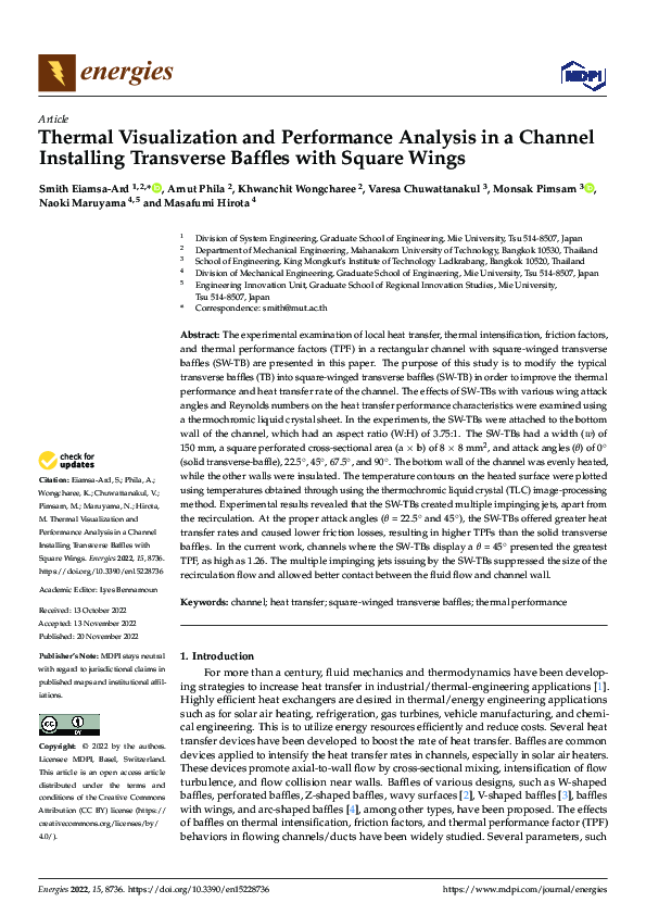 (PDF) Thermal Visualization and Performance Analysis in a Channel ...