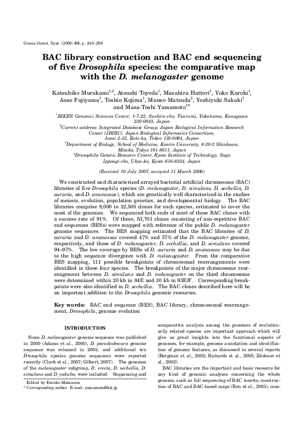 (PDF) BAC library construction and BAC end sequencing of five ...