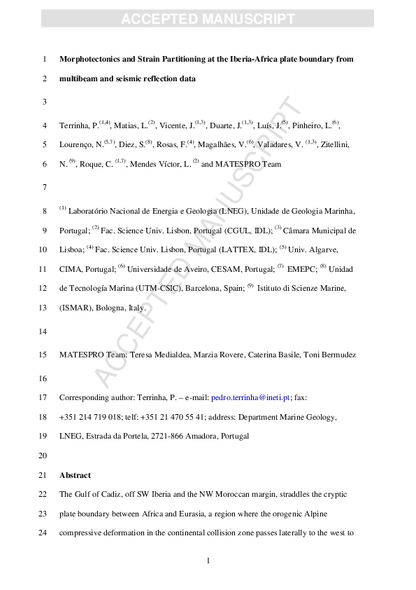 (PDF) Morphotectonics and strain partitioning at the Iberia–Africa ...