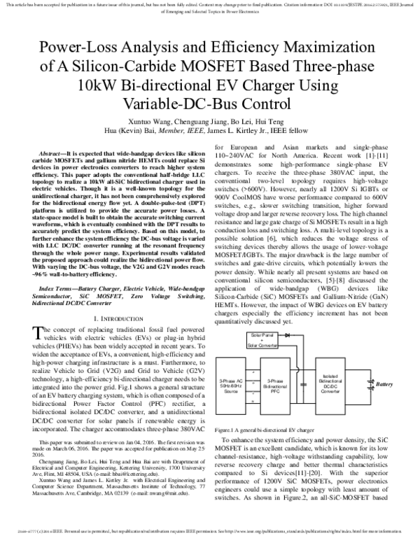 (PDF) Power-Loss Analysis and Efficiency Maximization of a Silicon-Carbide MOSFET-Based Three ...