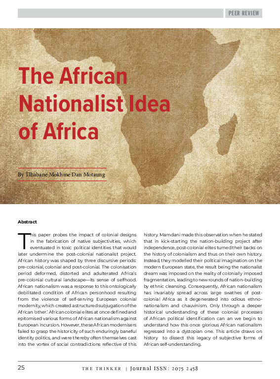 (PDF) The African Nationalist Idea of Africa
