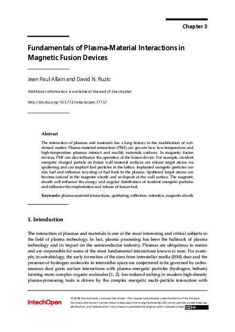 (PDF) Plasma Science and Technology - Basic Fundamentals and Modern Applications [Working Title]
