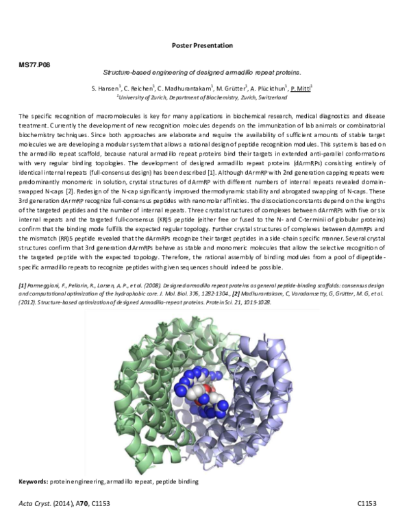 (PDF) Structure-based engineering of designed armadillo repeat proteins