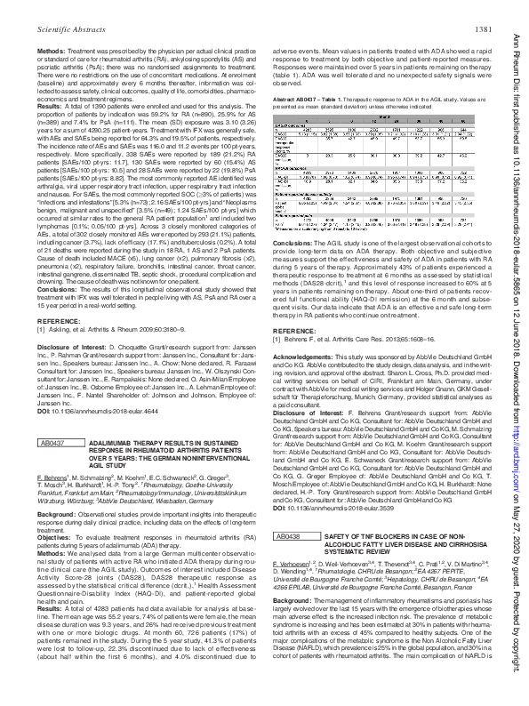 (PDF) AB0438 Safety of tnf blockers in case of non-alcoholic fatty ...