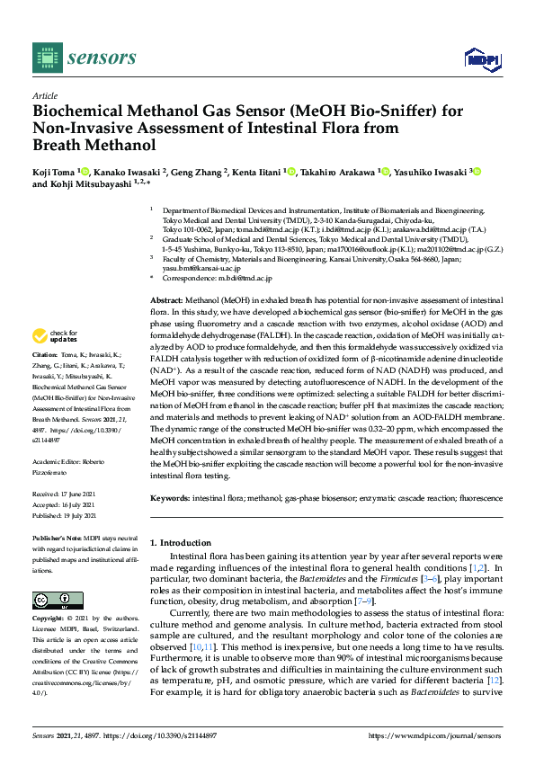 (PDF) Biochemical Methanol Gas Sensor (MeOH Bio-Sniffer) for Non ...