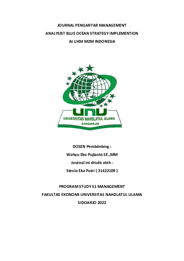 (PDF) JOURNAL PENGANTAR MANAGEMENT ANALYSIST BLUE OCEAN STRATEGY ...