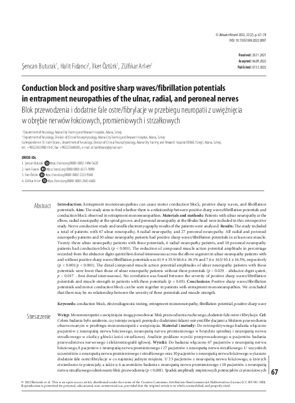 (PDF) Conduction block and positive sharp waves/fibrillation potentials ...