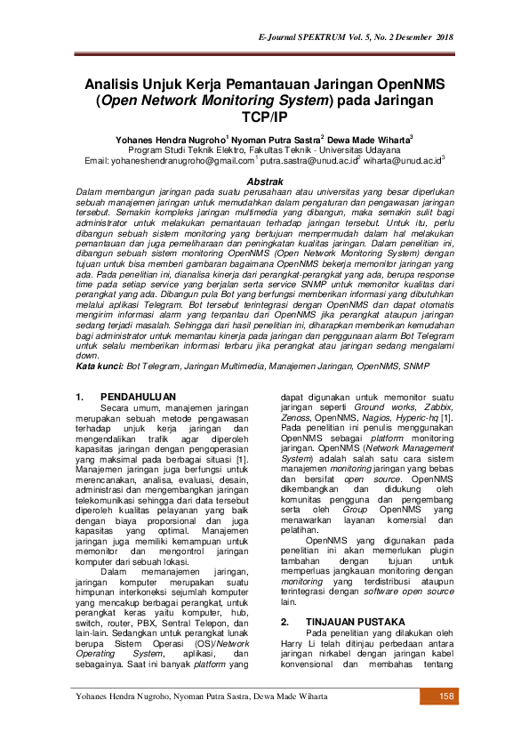 (PDF) Analisis Unjuk Kerja Pemantauan Jaringan OpenNMS (Open Network Monitoring System) pada ...