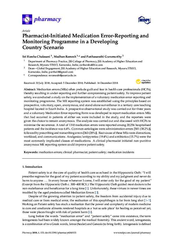 (PDF) Pharmacist-Initiated Medication Error-Reporting and Monitoring ...